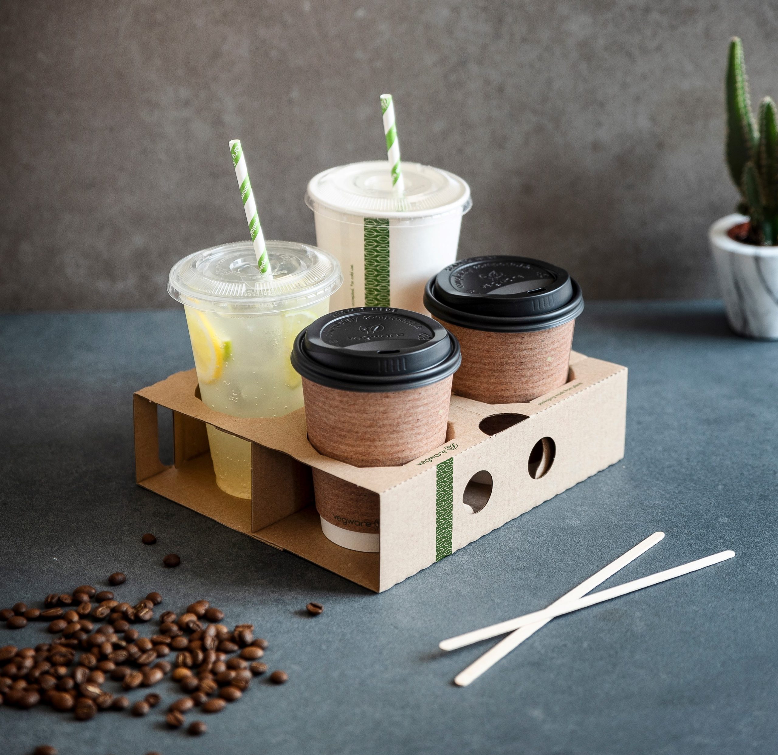 New! Splittable trays for cups to go - Vegware News